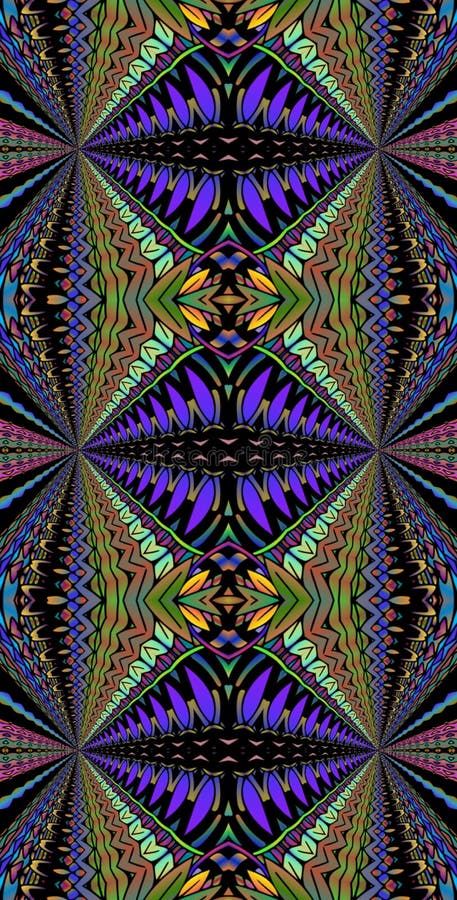 Fractodome Colorful Seamless Fractal Patterns Stock Illustration ...