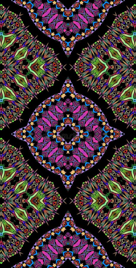 Fractodome Colorful Seamless Fractal Patterns Stock Illustration ...