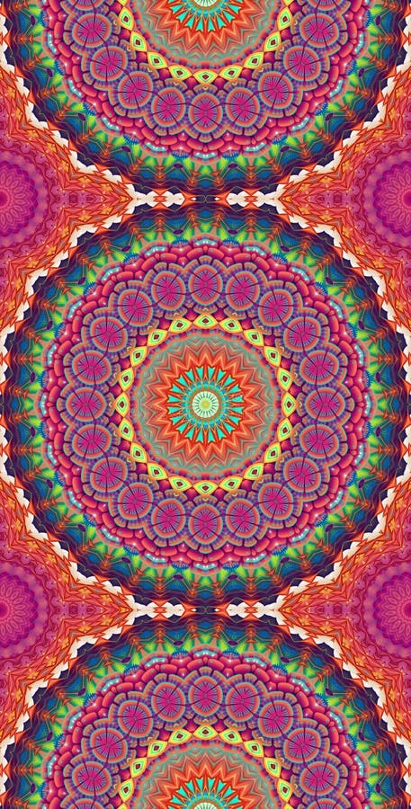 Fractodome Colorful Seamless Fractal Patterns Stock Illustration ...