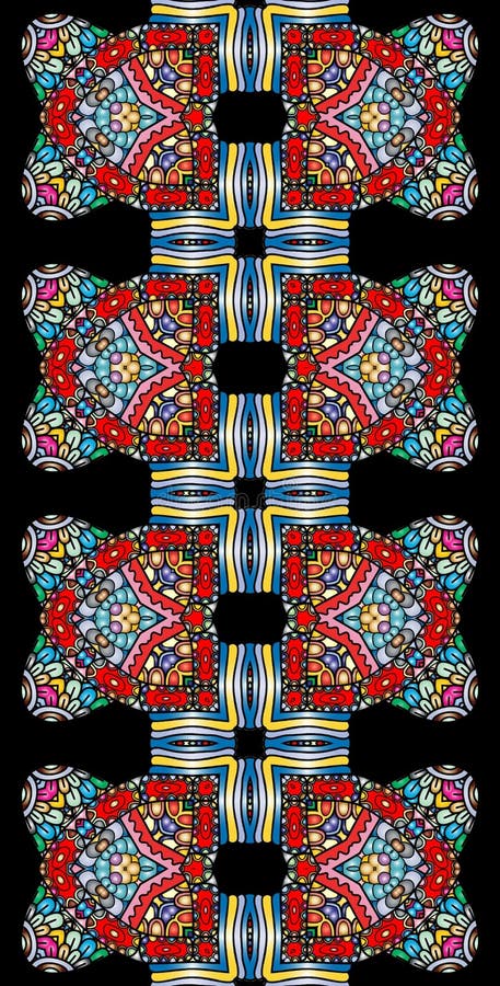 Fractodome Colorful Seamless Fractal Patterns Stock Illustration ...