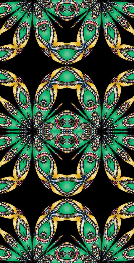 Fractodome Colorful Seamless Fractal Patterns Stock Illustration ...