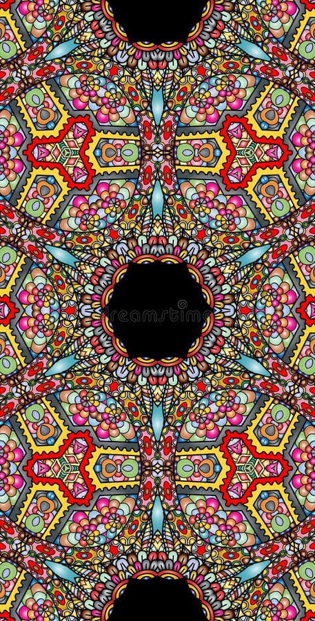 Fractodome Colorful Seamless Fractal Patterns Stock Illustration ...