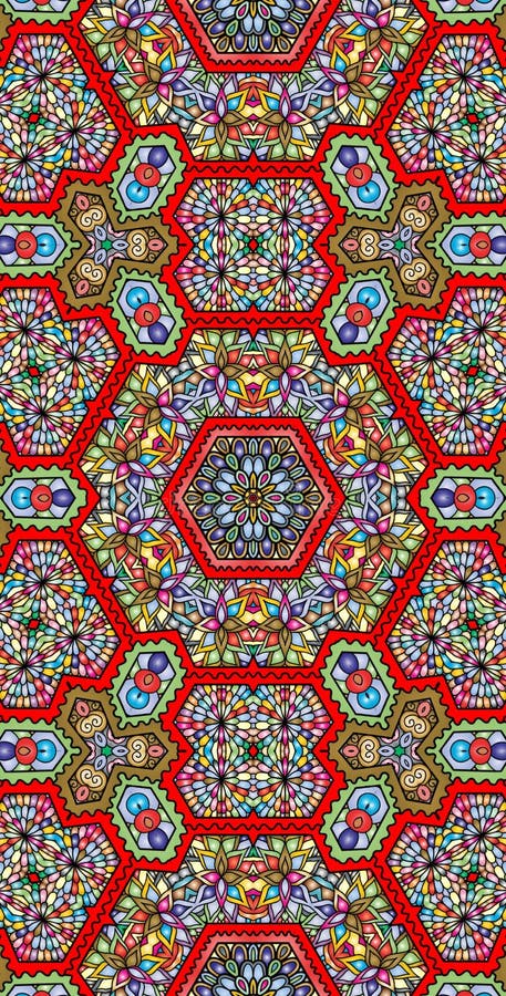 Fractodome Colorful Seamless Fractal Patterns Stock Illustration ...