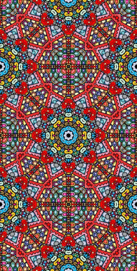 Fractodome Colorful Seamless Fractal Patterns Stock Illustration ...