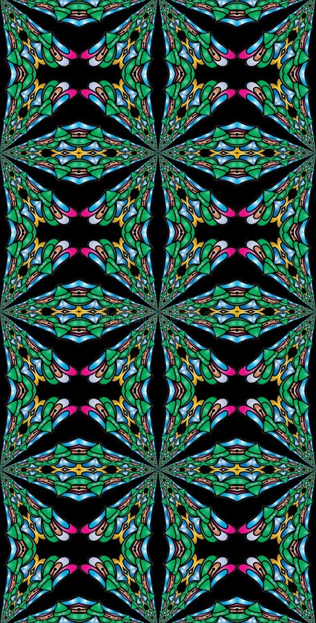 Fractodome Colorful Seamless Fractal Patterns Stock Illustration ...