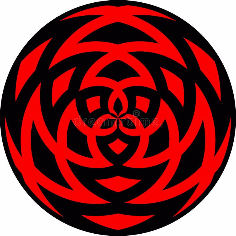 Fractowrap Red and Black Symmetrical Orb Disc Stock Illustration ...