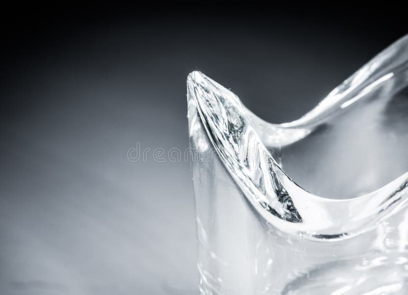Fracture on a glass edge stock image. Image of glass - 200022389