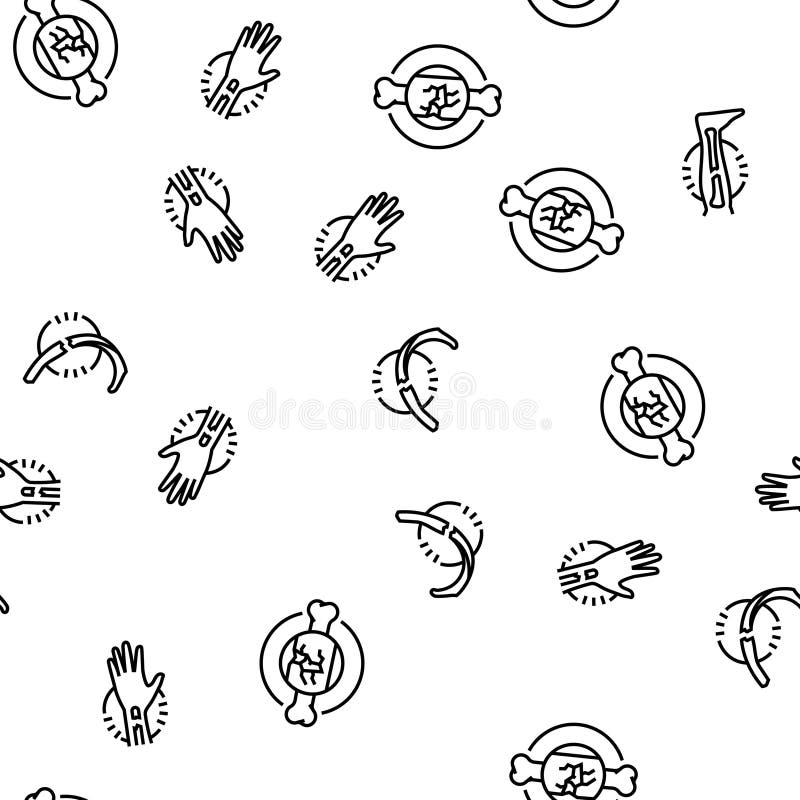 Fracture Injury Bone Break Seamless Pattern Vector Stock Illustration ...