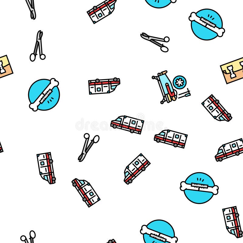 Fracture Injury Bone Break Seamless Pattern Vector Stock Illustration ...