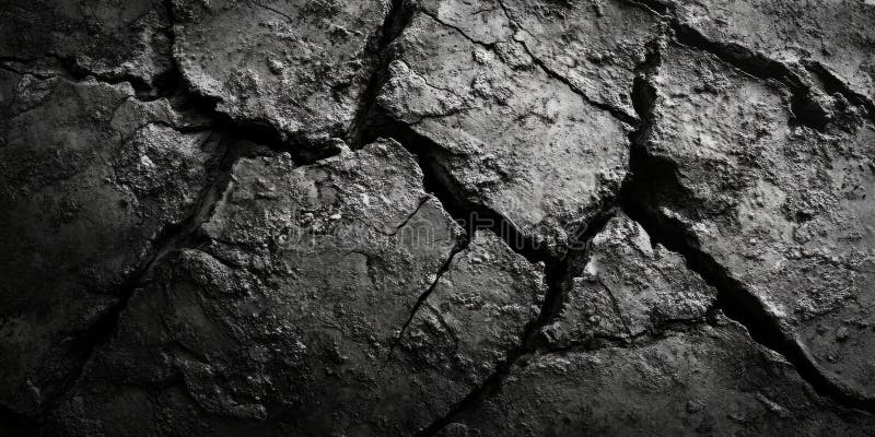 Fractured Dark Stone Surface with Detailed Textures and Rugged Patterns ...