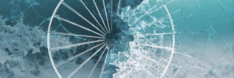 Fractured Digital Background with a Frozen Loading Wheel in a ...