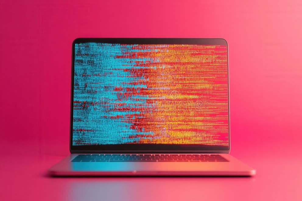 Fractured Digital Screen with Abstract Misinformation Glitch Stock ...