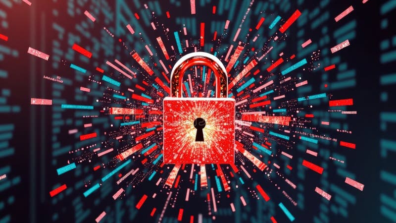 Fractured Digital Shield Representing Firewall Breach Stock ...