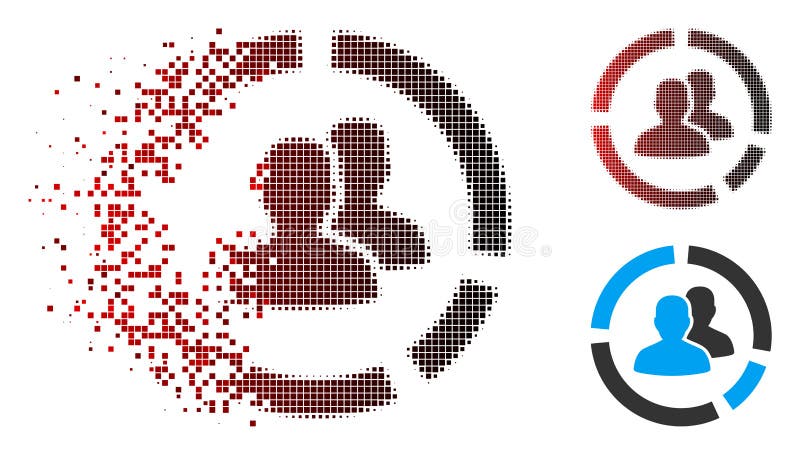 Fractured Dot Halftone Demography Diagram Icon with Face Stock Vector ...