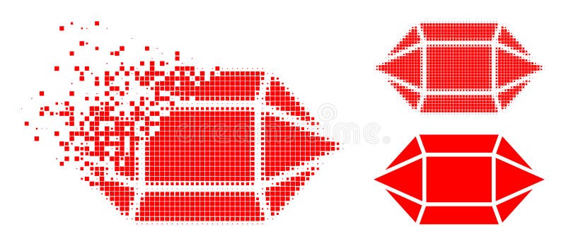 Fractured Dot Ruby Crystal Icon with Halftone Version Stock Vector ...