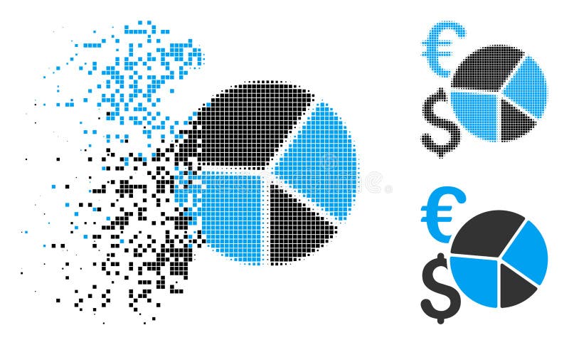 Fractured Dotted Halftone Financial Pie Chart Icon Stock Vector ...