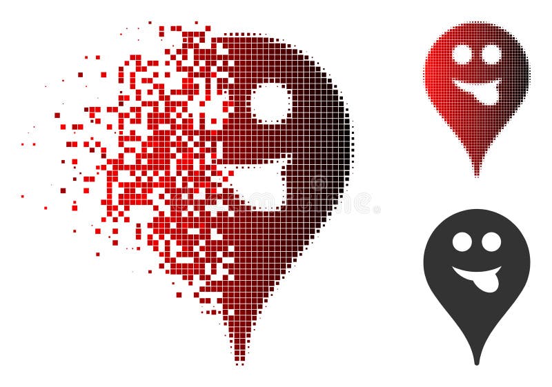 Fractured Dotted Halftone Tongue Smiley Map Marker Icon Stock Vector ... Fractured Dotted Halftone Tongue Smiley Map Marker Icon Stock Vector ...