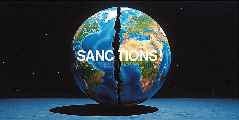 A Fractured Earth Split in Two, Symbolizing Global Trade Barriers ...