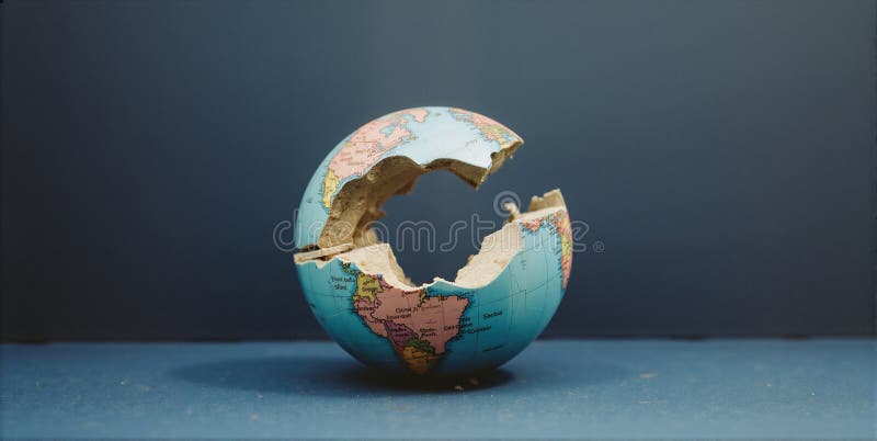 A Fractured Earth Split in Two, Symbolizing Global Trade Barriers ...