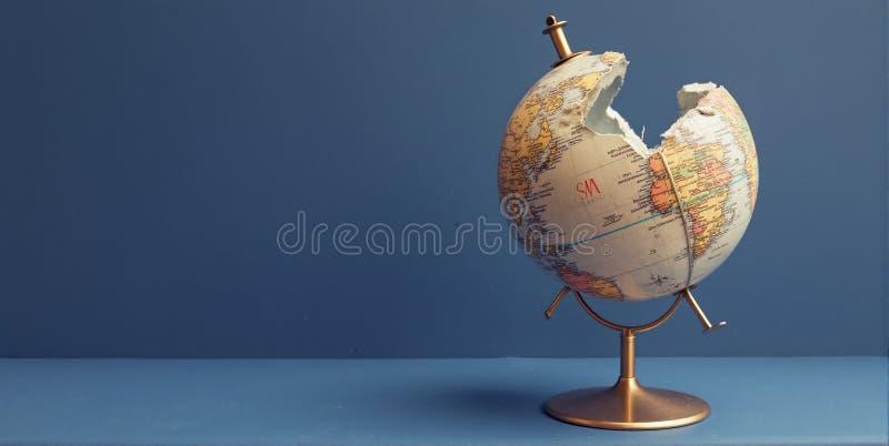 A Fractured Earth Split in Two, Symbolizing Global Trade Barriers ...