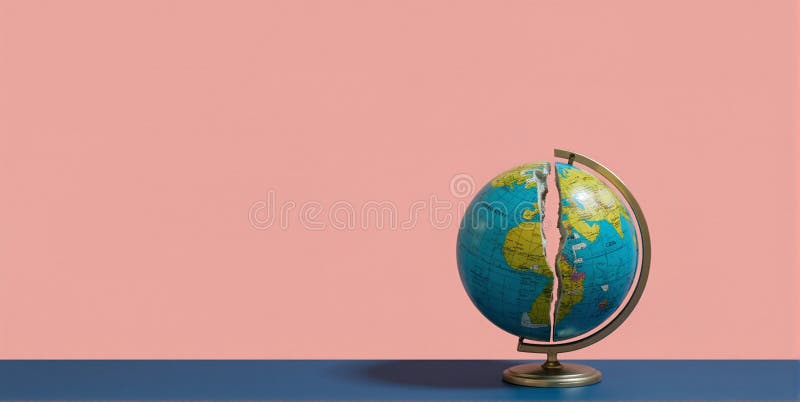 A Fractured Earth Split in Two, Symbolizing Global Trade Barriers ...
