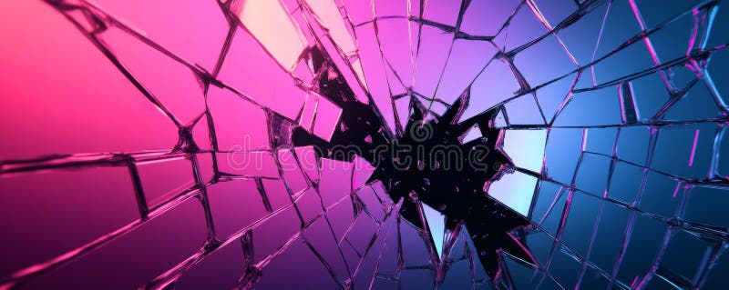 Fractured Glass with Vibrant Colors, Abstract Art and Design Concept ...