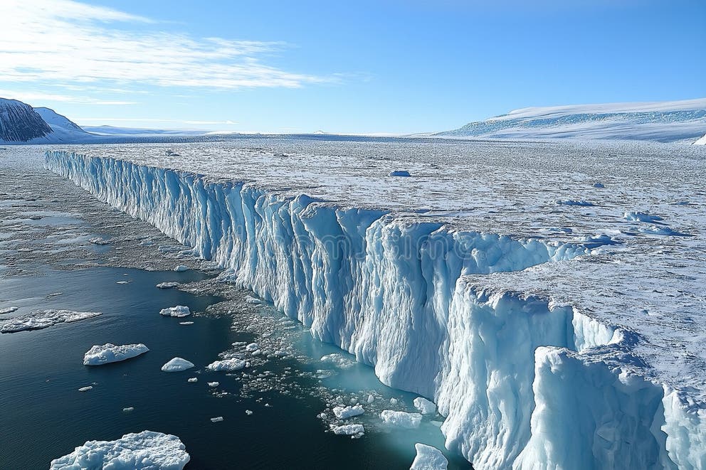Massive Iceberg Cracking and Splintering, Chunks Tumbling into Dark ...