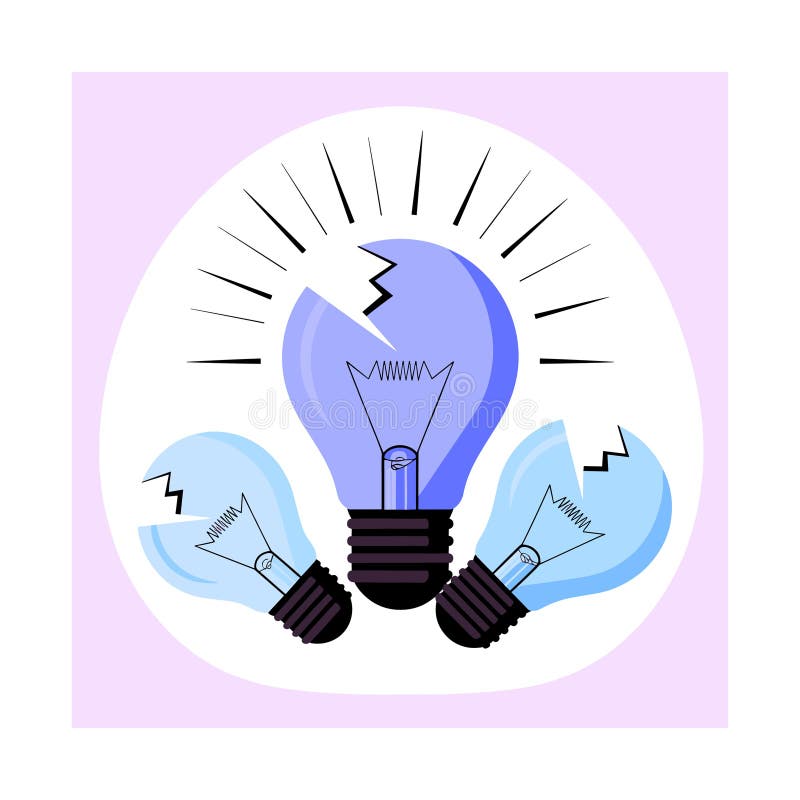 Fractured Light Bulbs Vector Illustration Stock Illustration ...