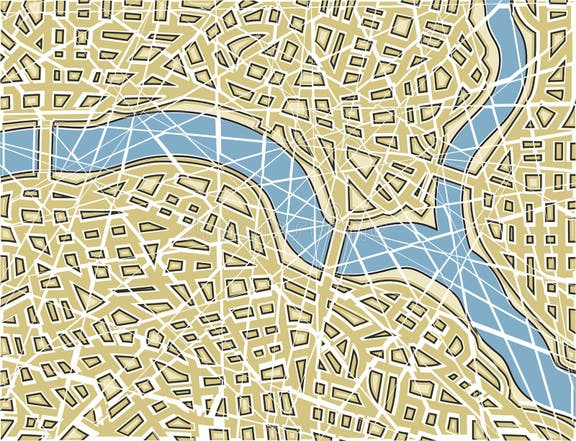 Fractured map stock vector. Illustration of cracked, town - 28337620