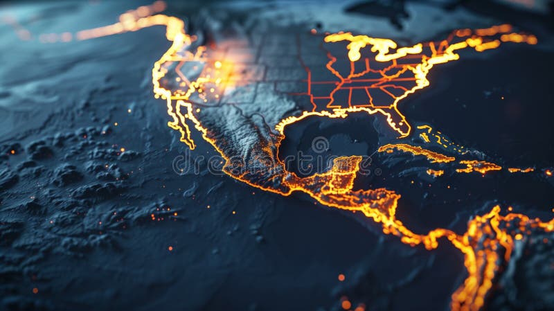 Fractured North America with Glowing Cracks, Visualizing Tectonic ...