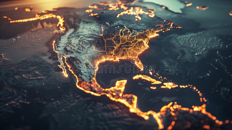 Fractured North America with Glowing Cracks, Visualizing Tectonic ...