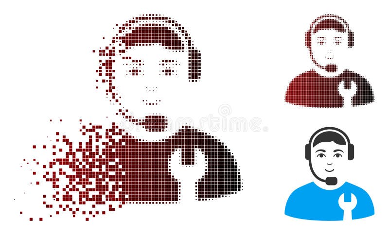 Fractured Pixel Halftone Call Center Serviceman Icon Stock Vector ... Fractured Pixel Halftone Call Center Serviceman Icon Stock Vector ...