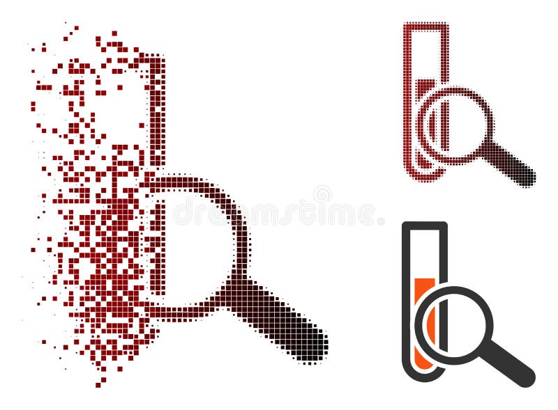Fractured Pixel Halftone Chemical Test Icon Stock Vector - Illustration ...