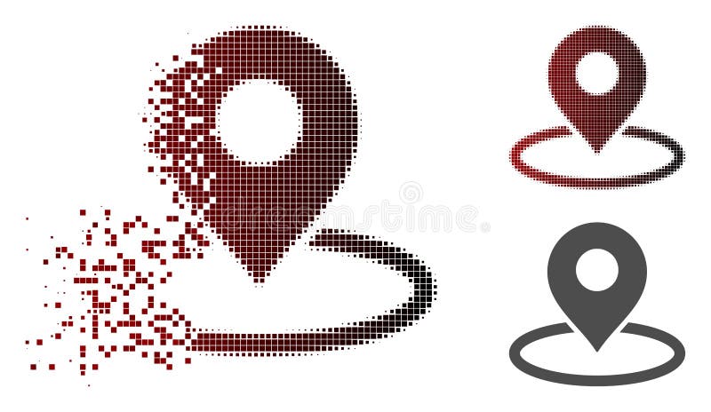 Fractured Pixel Halftone Map Marker Location Icon Stock Vector ... Fractured Pixel Halftone Map Marker Location Icon Stock Vector ...