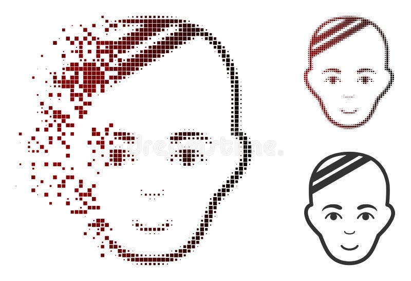 Fractured Pixel Halftone Patient Head Icon Stock Vector - Illustration ...