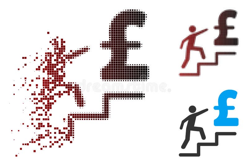 Fractured Pixel Halftone Pound Business Stairs Icon Stock Vector ... Fractured Pixel Halftone Pound Business Stairs Icon Stock Vector ...