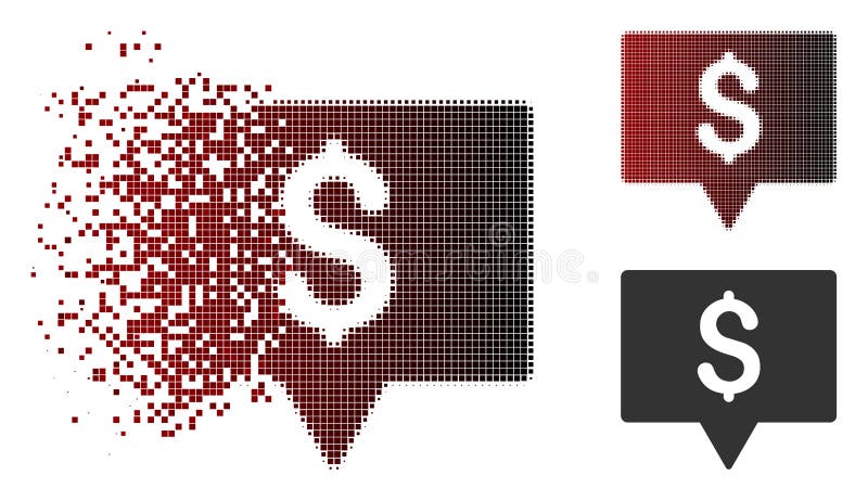 Fractured Pixelated Halftone Bank Map Pointer Icon Stock Vector ...