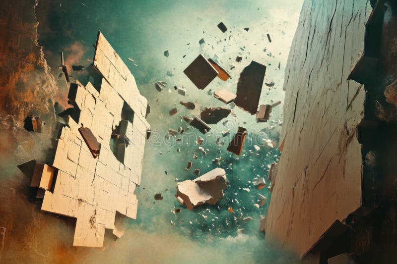 Fractured Walls Breaking Apart into Flying Debris in Dynamic Scene ...