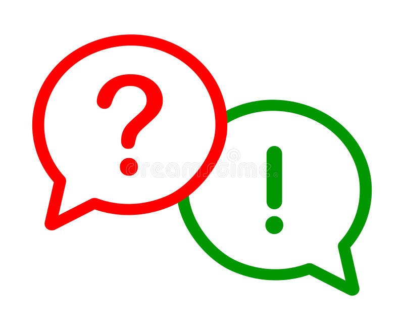 Frage-Antwortspracheblasen vektor abbildung. Illustration von dekor ...