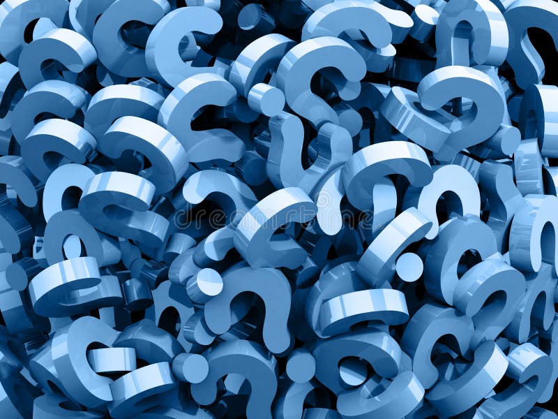 Stapel Fragezeichen Auf Einem Weißen Hintergrund Stock Abbildung ...