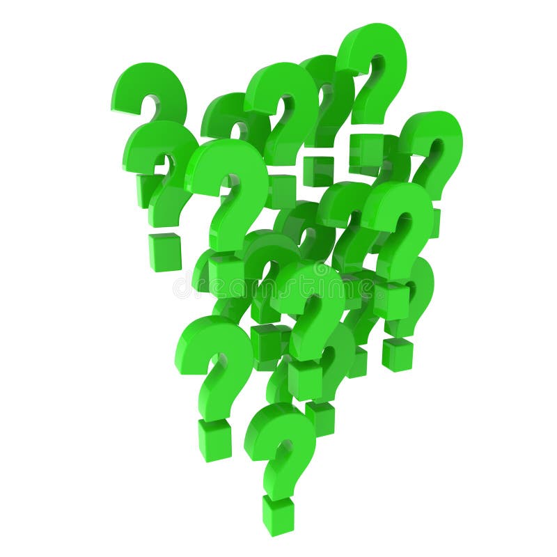 Fragezeichen des Grüns 3d stock abbildung. Illustration von ...