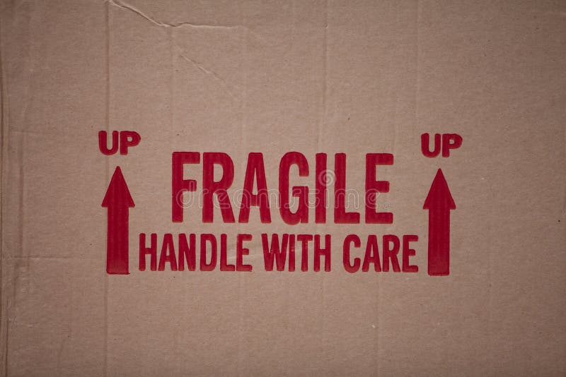 Fragile Symbol on Cardboard Stock Photo - Image of distribution ...