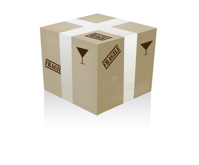 Fragile box stock vector. Illustration of delivery, brown - 27694373