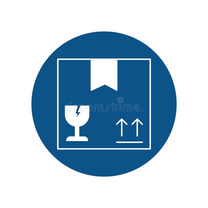 Fragile Box Vector Icon with Background Trendy Colors Stock Vector ...
