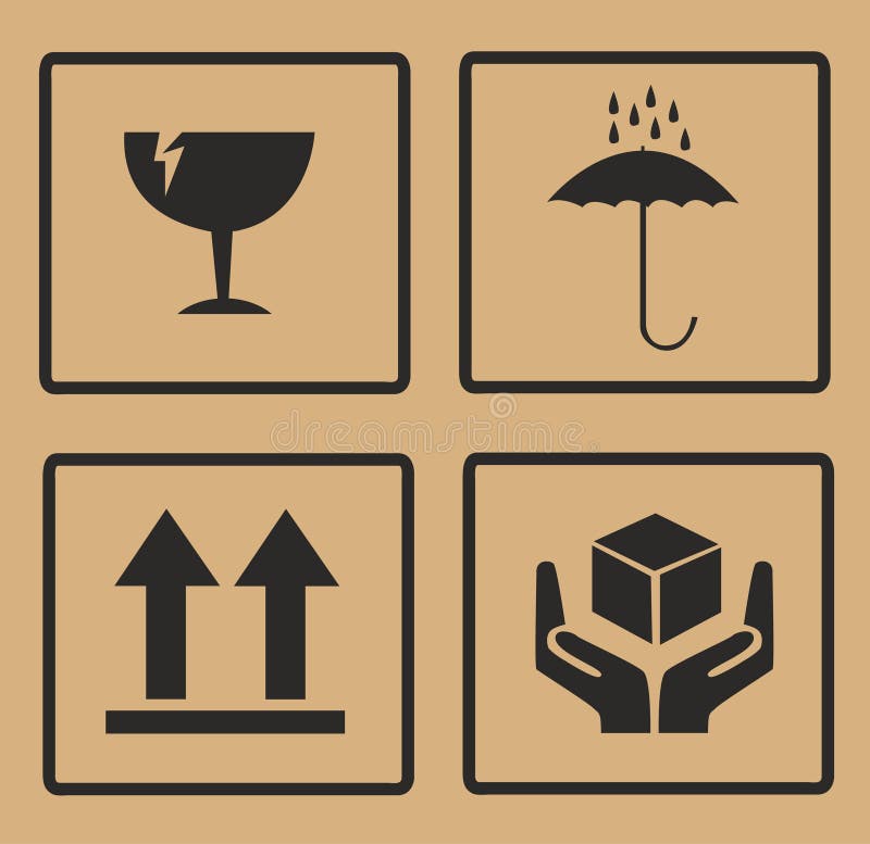 Fragile or Breakable Material Packaging Symbol Stock Vector ...