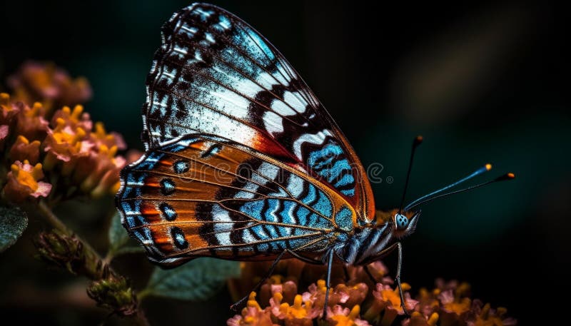 The Fragile Butterfly Vibrant Wings Grace the Spotted Flower Generated ...