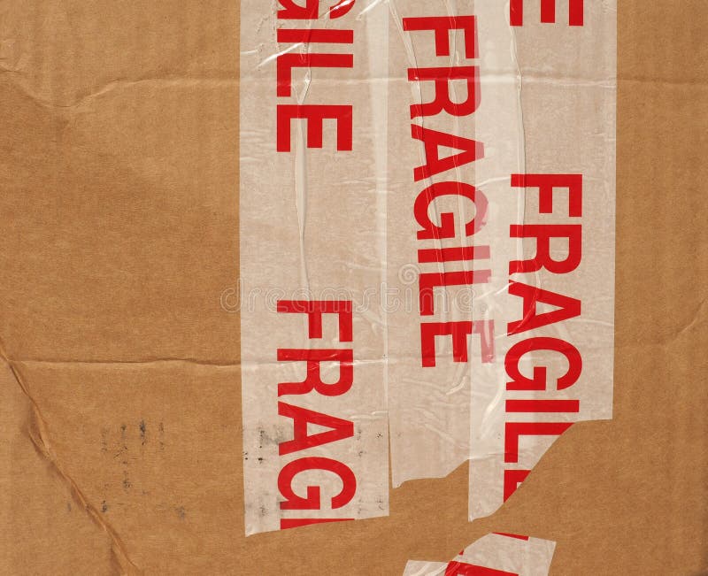 Fragile on Cardboard Packet Stock Photo - Image of logistics, parcel ...