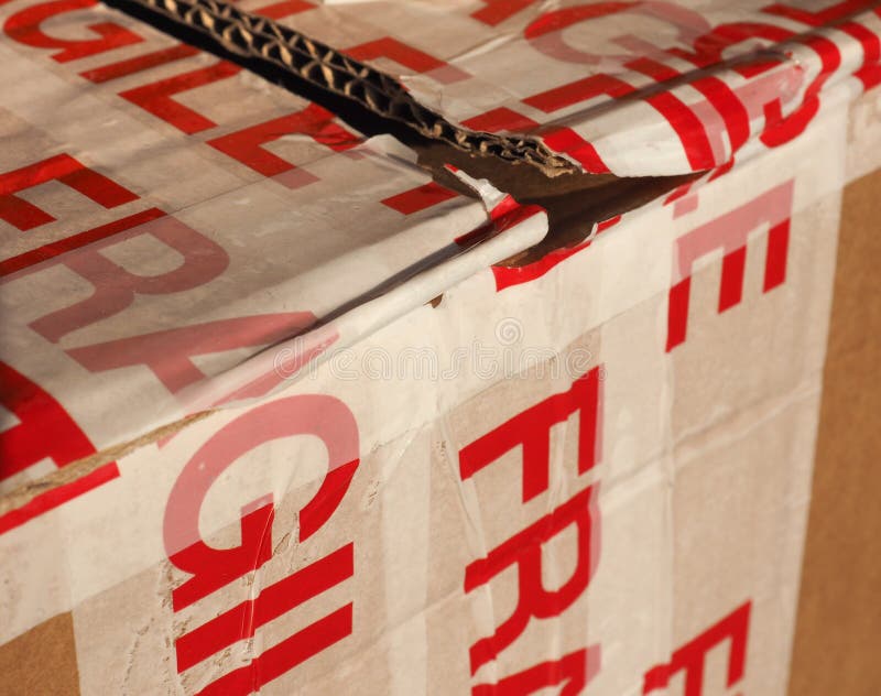 Fragile on Cardboard Packet Stock Image - Image of parcel, warning ...