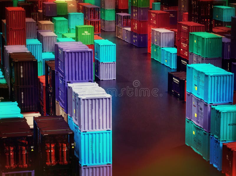 Fragile Commodity Containers Freight Cargo in Warm Dry Storage ...