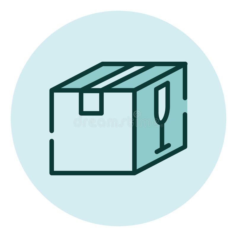 Fragile delivery, icon stock vector. Illustration of warehouse - 259400686